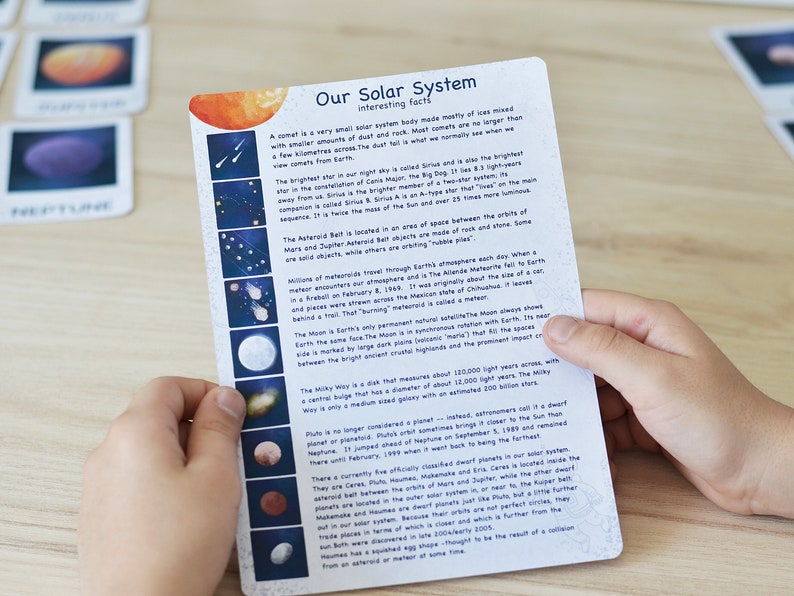 Astronomy Flashcards, Homeschool Montessori Materials, Printable ...