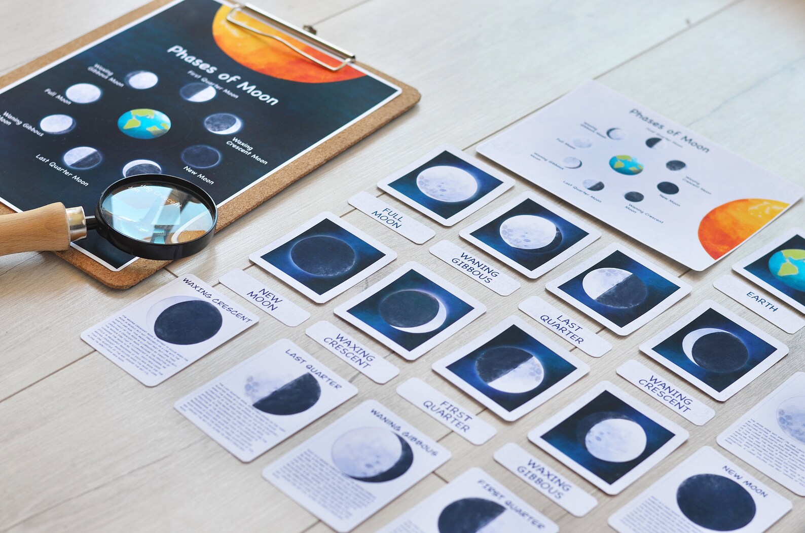 Moon Phases Full Pack Homeschool Montessori Materials | Etsy