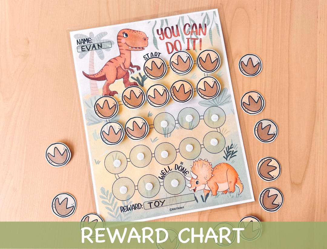 Dinosaur Reward Chart for Kids Printable Behavior Chart for Toddlers ...