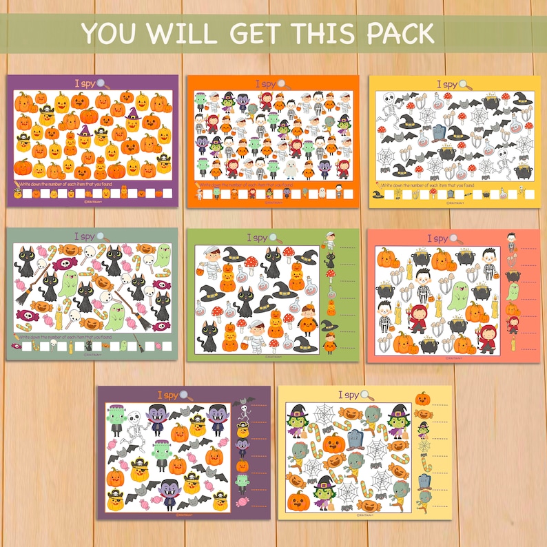 Halloween I Spy Game for Toddler Preschool Worksheets - Etsy