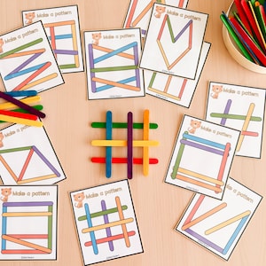 Popsicle Sticks Preschool Activity Montessori Printable Toddler ...