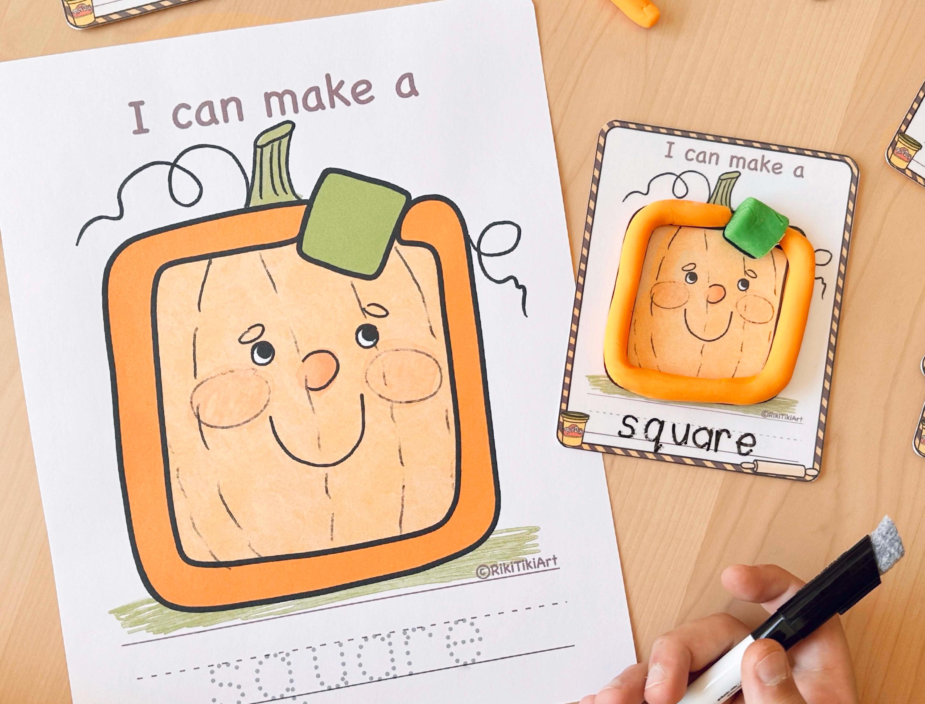 Pumpkin Shapes Play Dough Mats Toddler Halloween Activities Fall ...