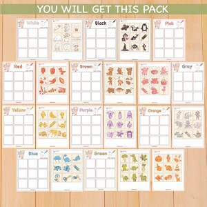 Color Sorting Matching Game, Toddler Busy Book Printable Montessori ...