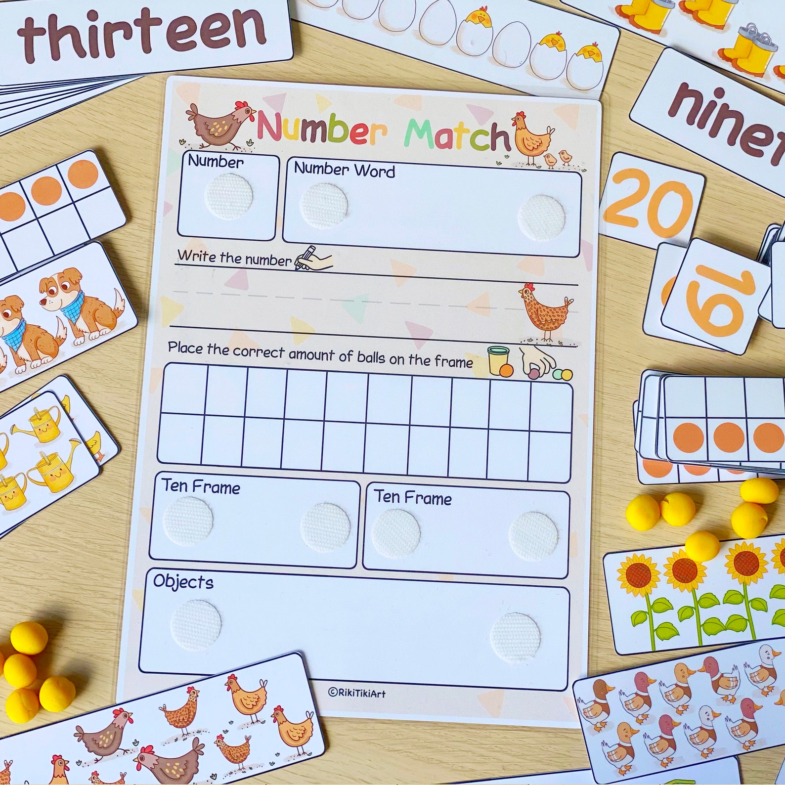 Number Matching Activity 1 to 20 Montessori Counting Practice - Etsy