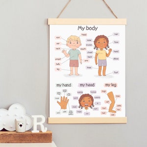 Body Parts Poster Montessori Homeschool Educational Posters for ...