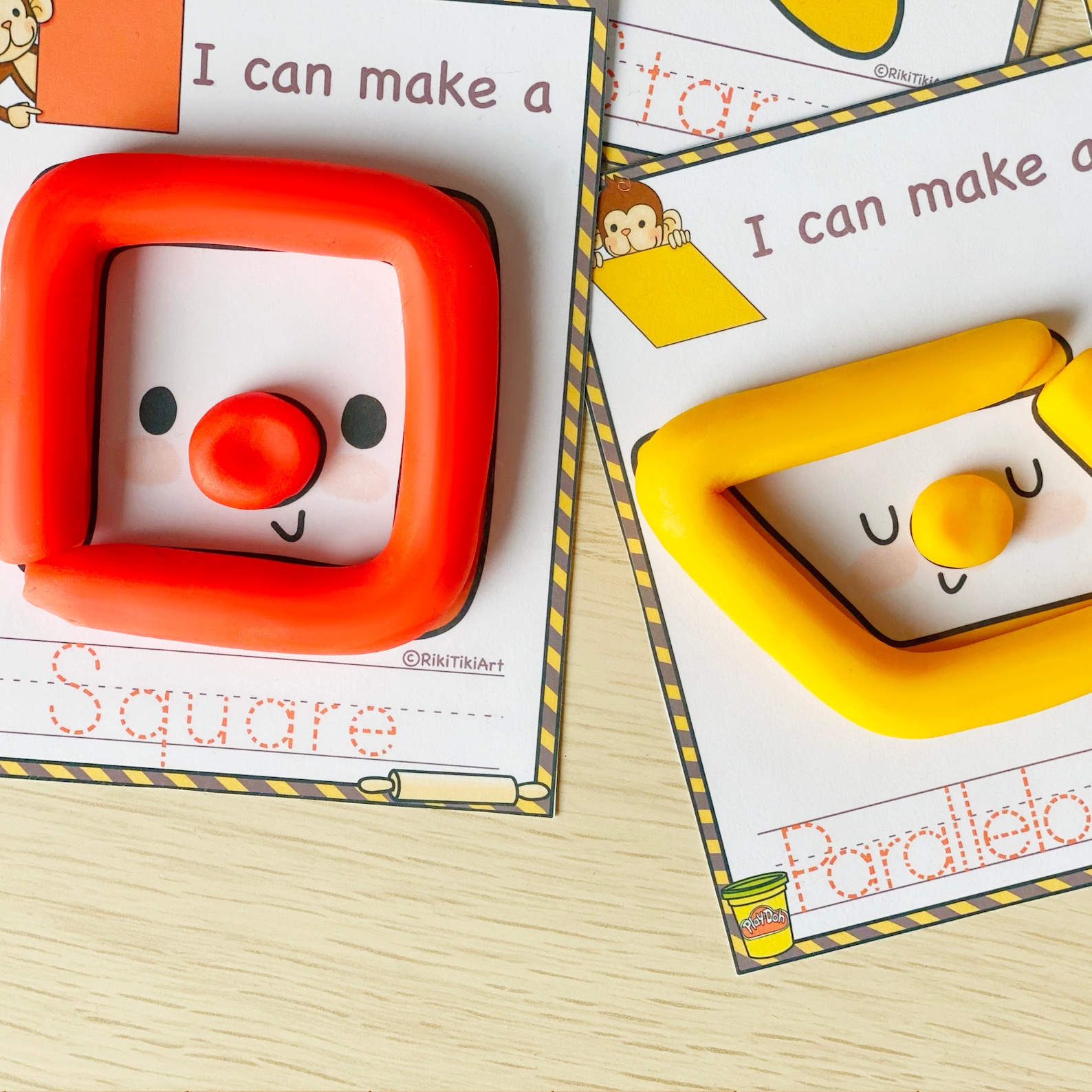 Shapes Play Dough Mats Visual Cards Montessori Toddler | Etsy UK