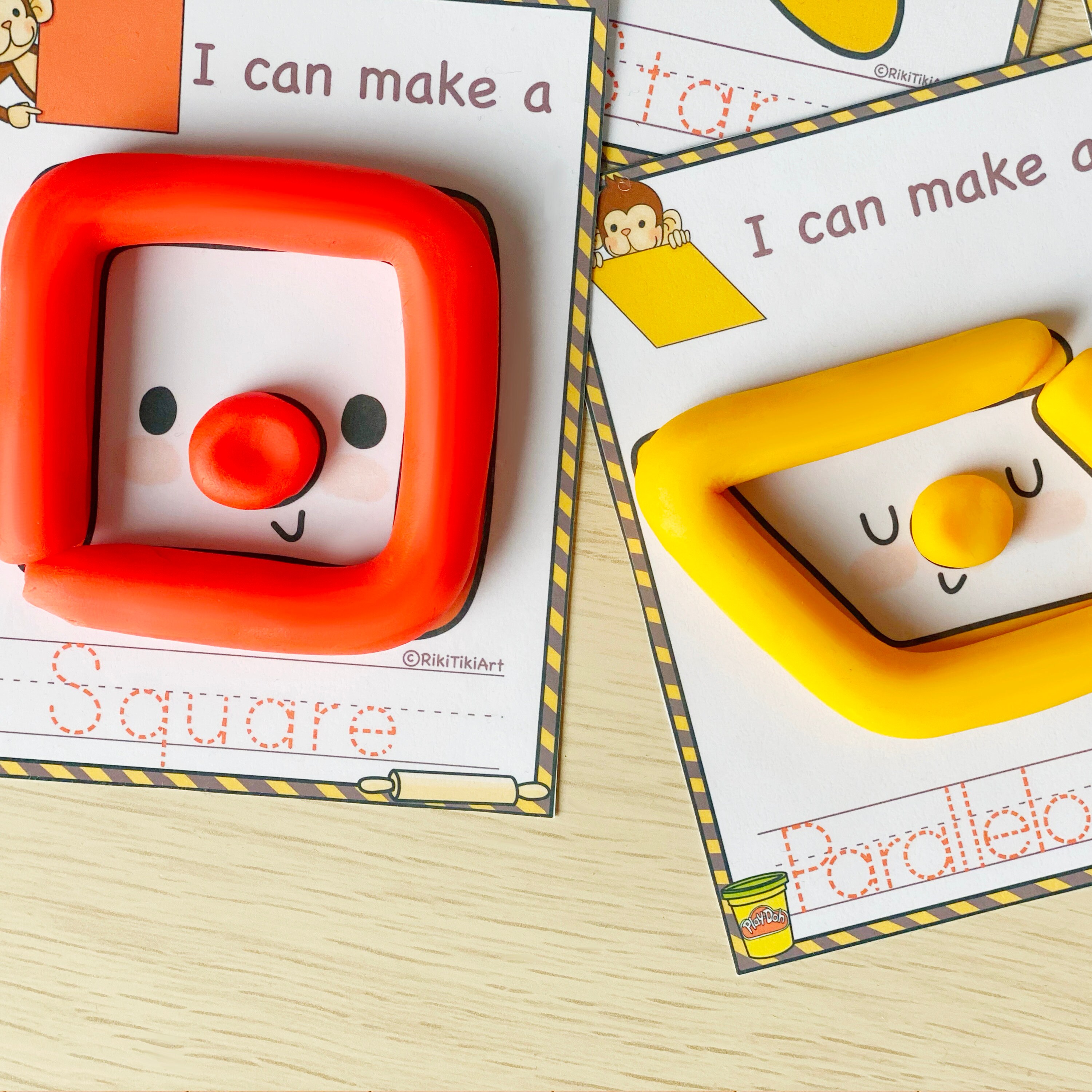 Shapes Play Dough Mats Visual Cards Montessori Toddler | Etsy UK