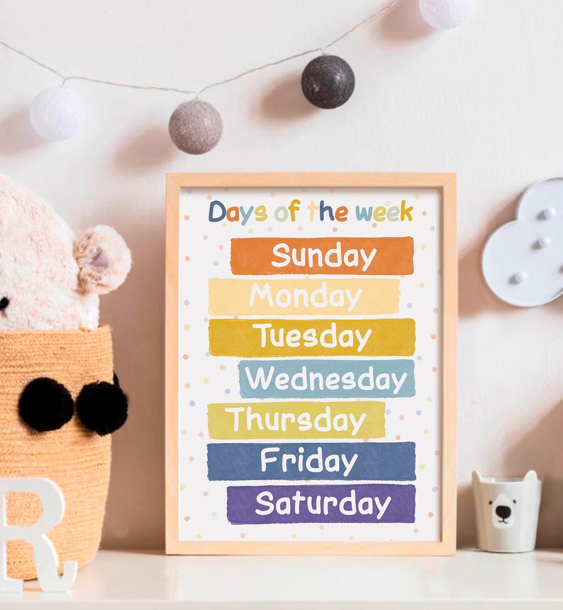 Set of 2 Prints Days of the Week & Months of the Year Posters - Etsy