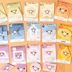 Shapes Tracing Cards 2D Shapes Matching Toddler Activities Prewriting ...