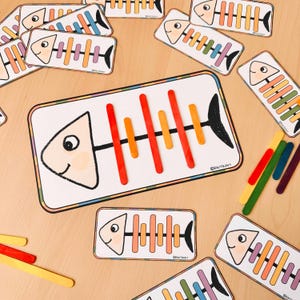 Popsicle Sticks Color Sorting Activity Printable Homeschool Toddler ...