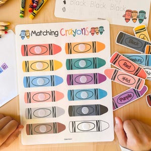 Color Matching Crayons Toddler Activity Preschool Color Sorting ...