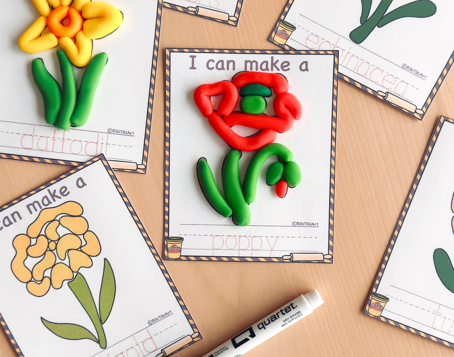 Flowers Play Dough Mats Fine Motor Skills Preschool Toddlers Activity ...