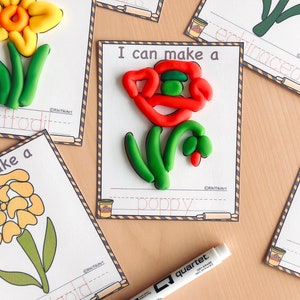 Flowers Play Dough Mats Fine Motor Skills Preschool Toddlers Activity ...