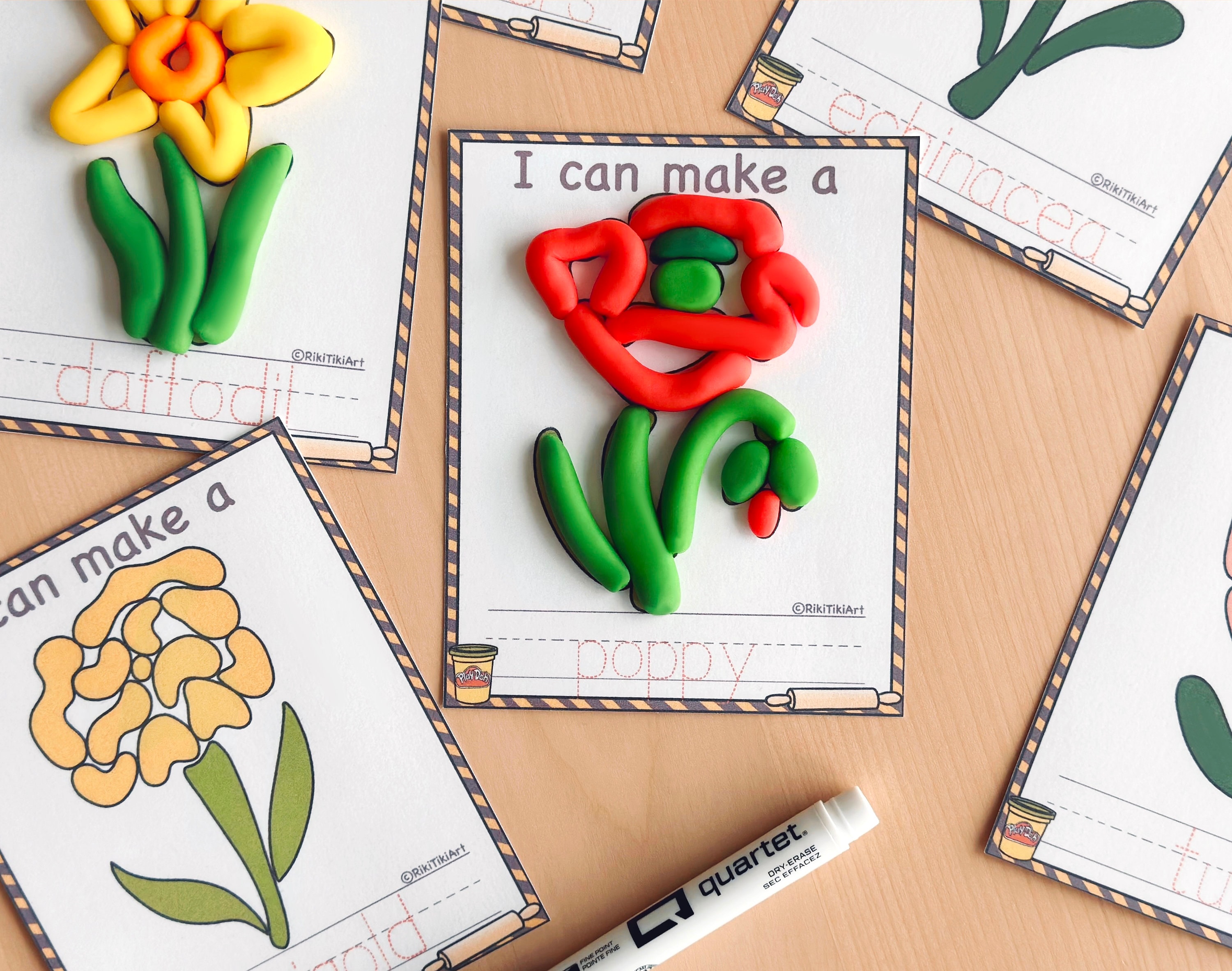 Flowers Play Dough Mats Fine Motor Skills Preschool Toddlers Activity ...