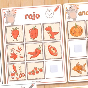 Spanish Color Sorting Activity Montessori Printable Matching Activities ...