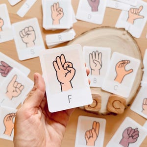 ASL Alphabet Flashcards Printable American Sign Language ABC Cards ASL ...