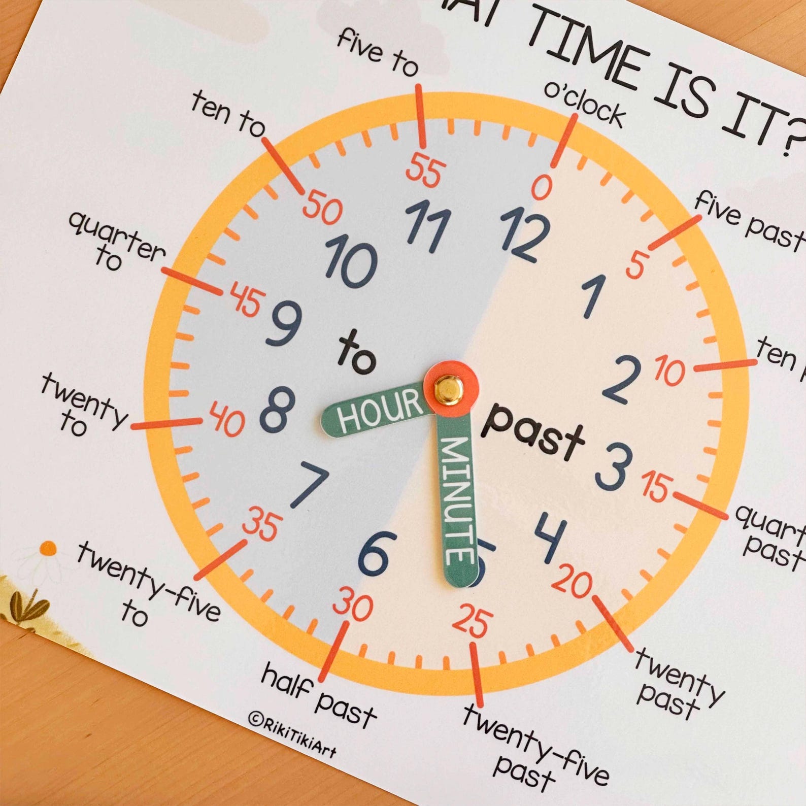 Telling Time Activity for Kids, Montessori Learning Time Clock ...