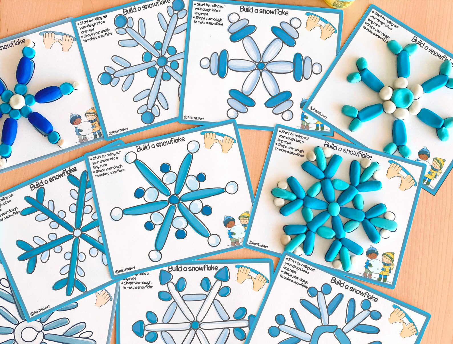 Snowflakes Play Dough Mats Montessori Winter Activities Printable ...