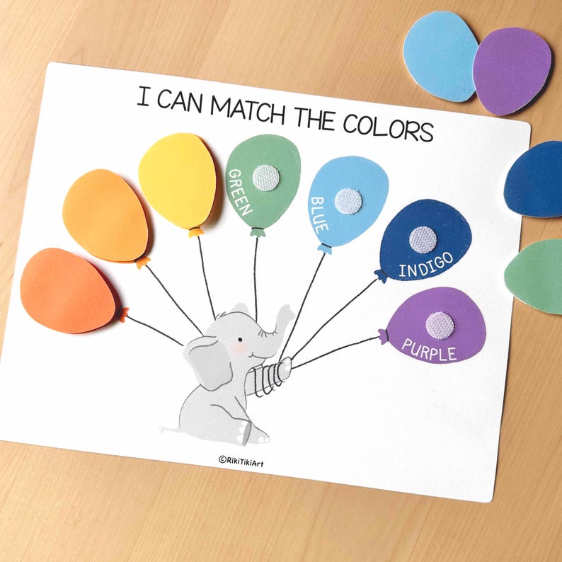 Color Matching Activity: Montessori Printable Worksheet for Toddlers ...