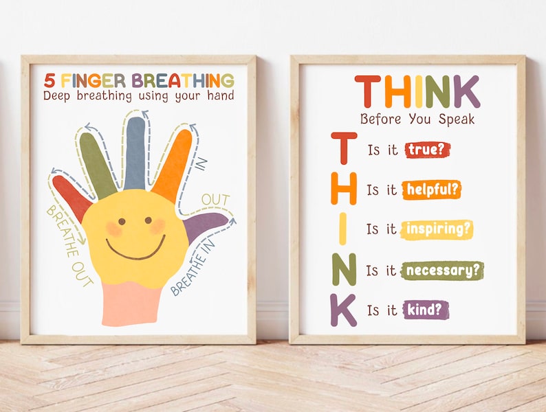 8 Calm Down Corner Posters Rainbow Classroom Psychology Prints - Etsy