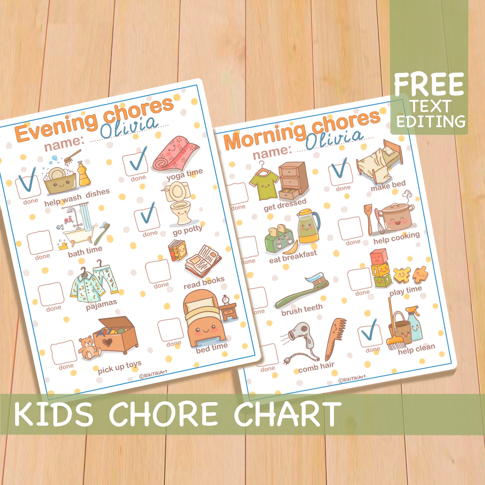 Daily Routine Printable Kids Chore Chart Printable Daily - Etsy