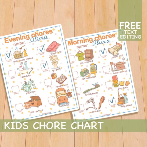 Chore Chart for Kids Daily Rhythm Printable Kids Routine - Etsy