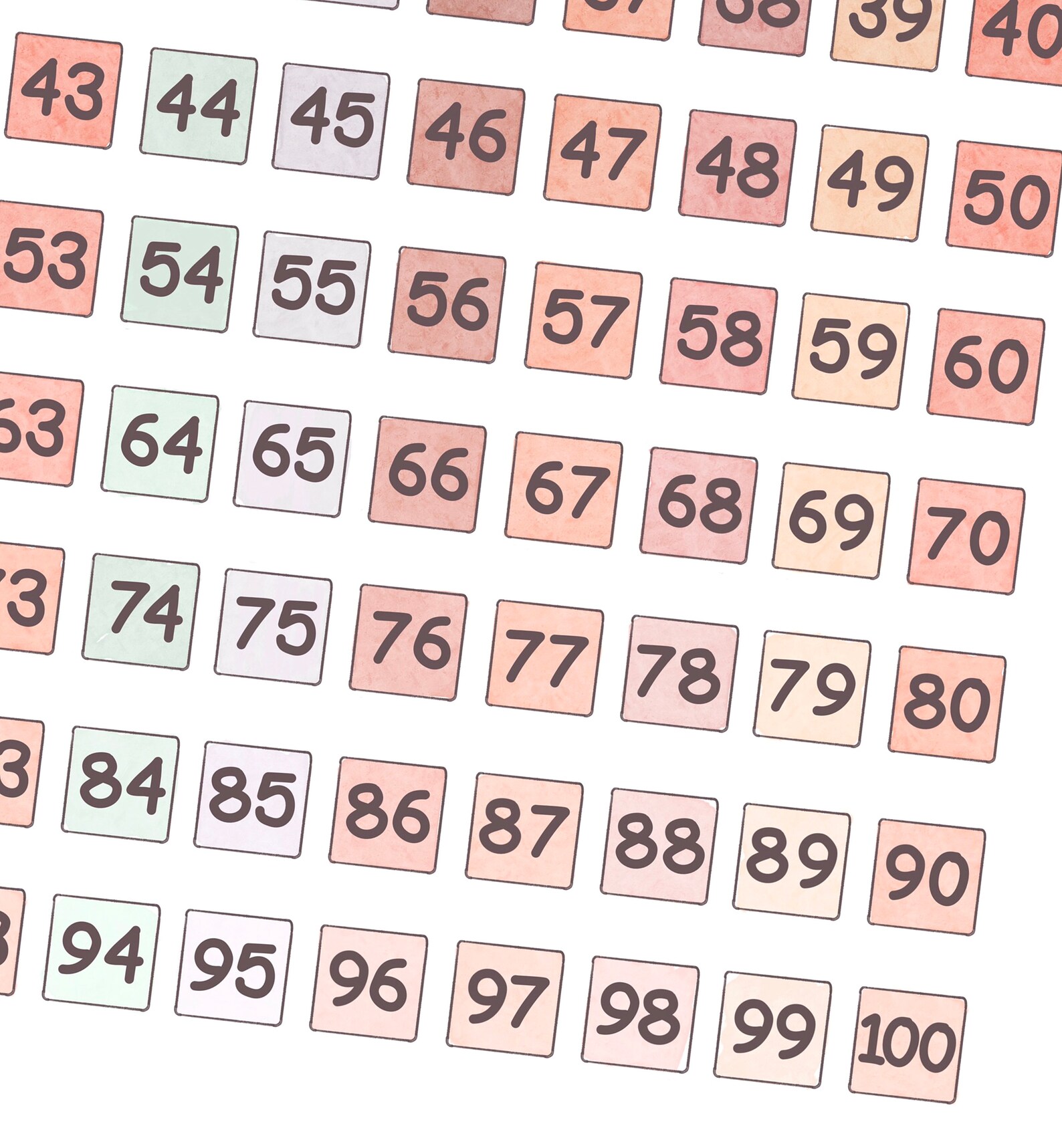 Count to 100 Chart Educational Wall Art Classroom Posters - Etsy