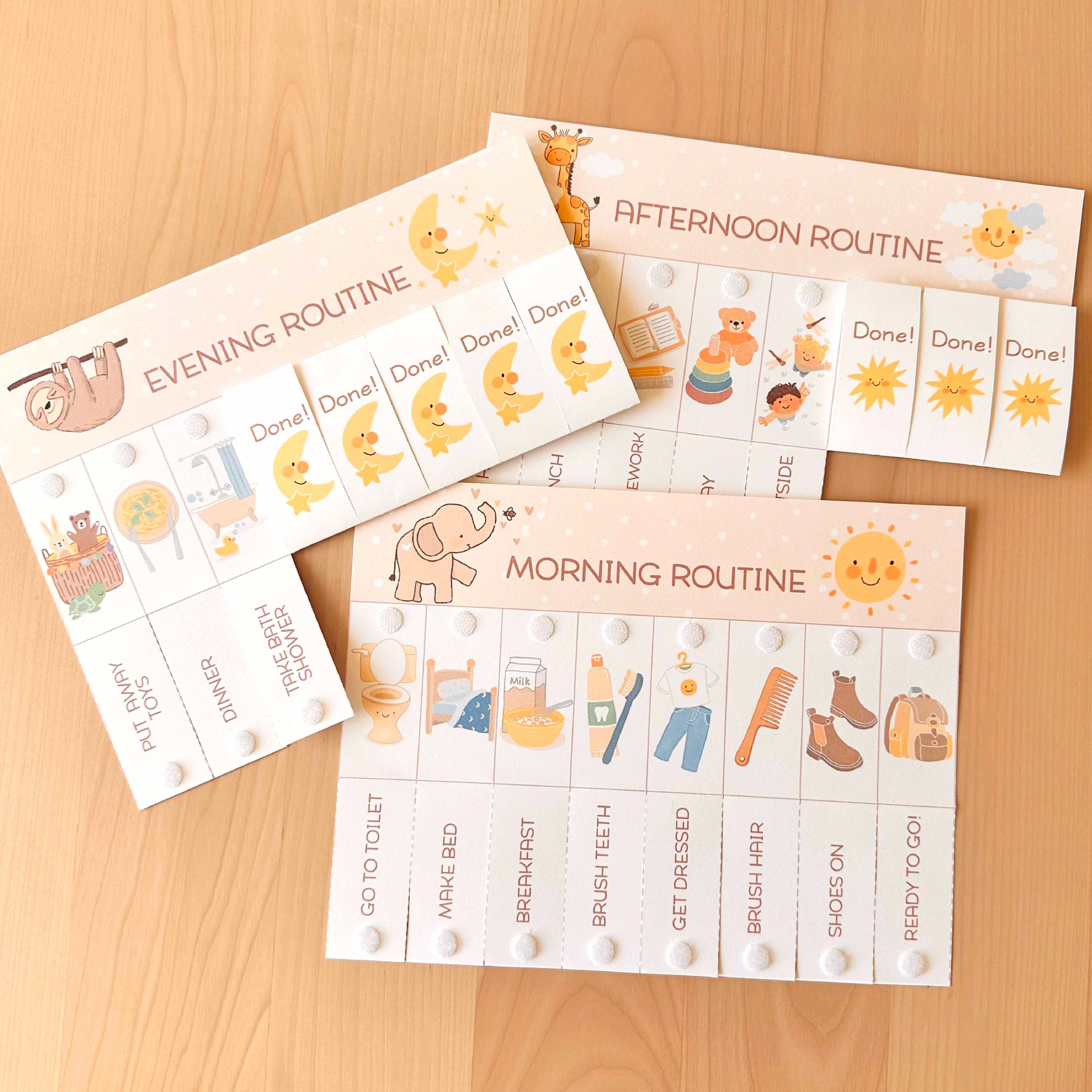 Toddler Routine Chart Flip Chore Chart Morning Afternoon Evening ...