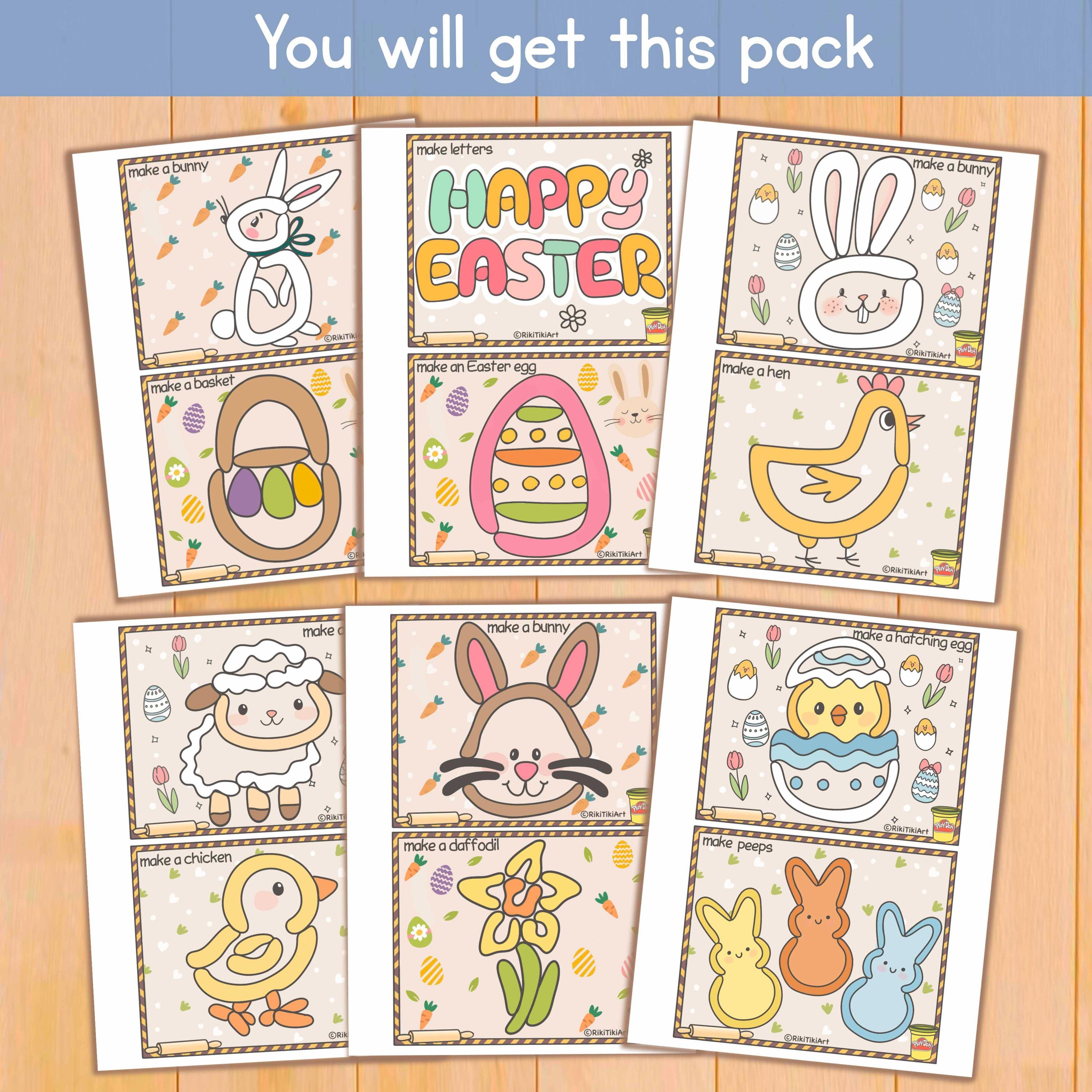 Easter Play Dough Mats Toddler Activities Visual Play Doh Cards ...