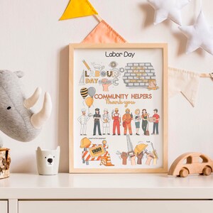 Labor Day Poster Educational Classroom Wall Art Homeschool Downloadable ...