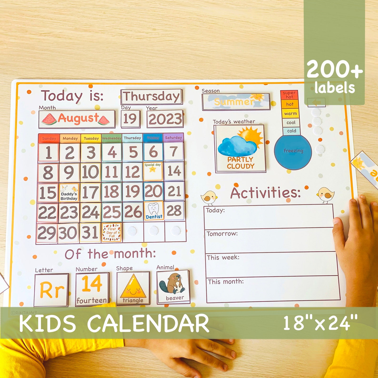 18x24 Kids Calendar Perpetual Classroom Calendar Homeschool - Etsy