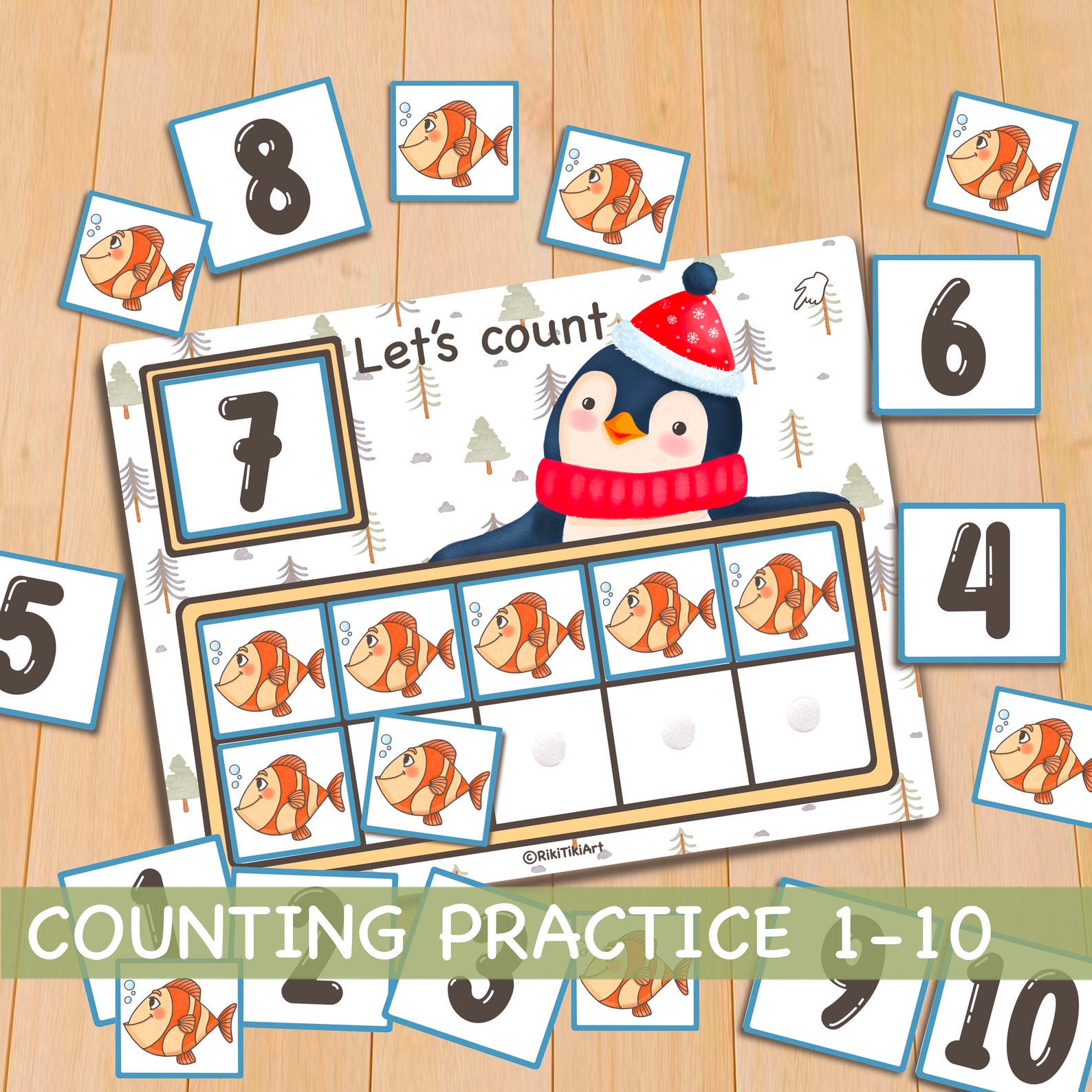 Counting Practice 1 to 10 Printable Toddler Activities Math Preschool ...