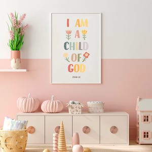 Bible Verse Poster: Boho Watercolor Christian Nursery Decor (digital ...