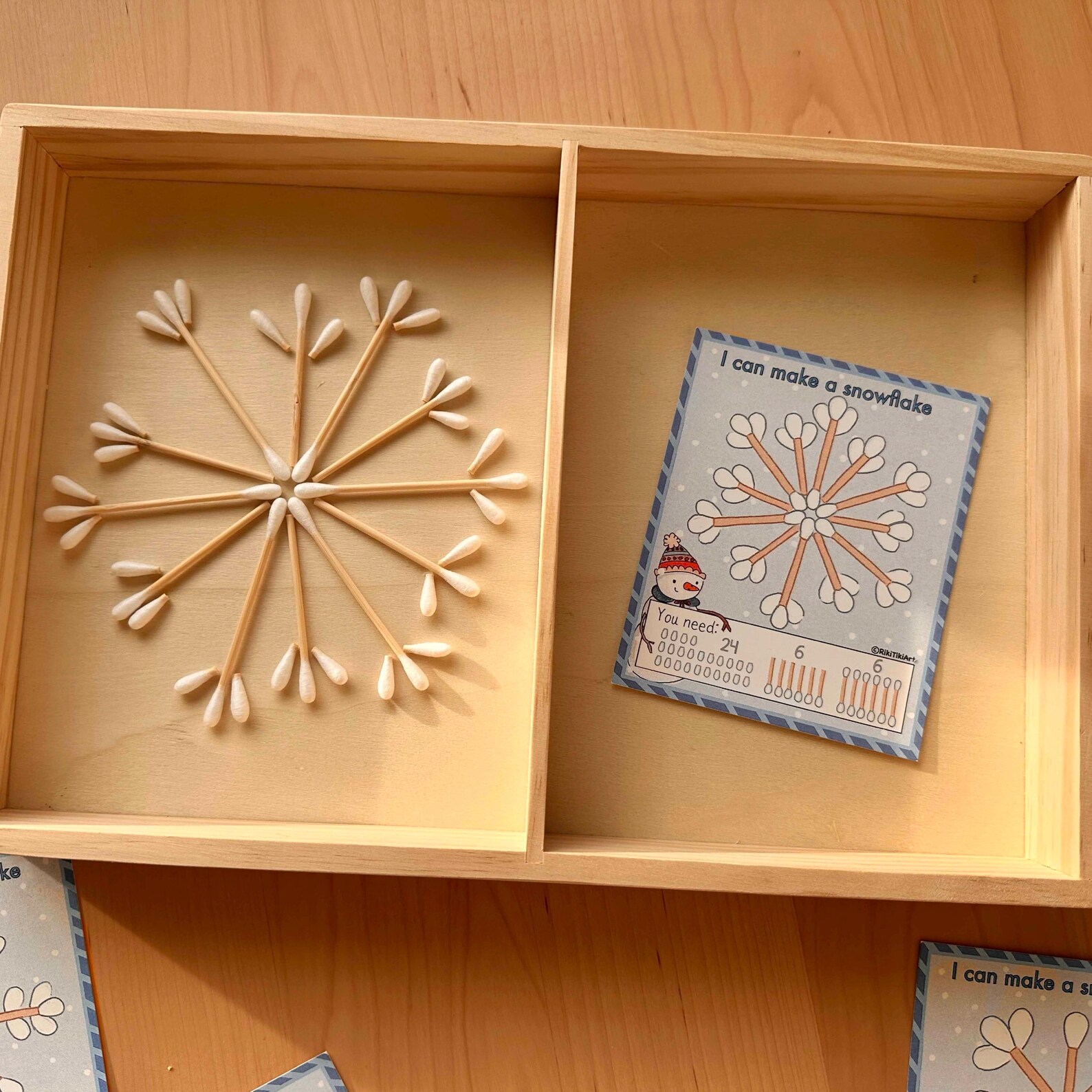 Q-tip Snowflakes Activity Christmas Crafts for Kids Winter Pattern ...