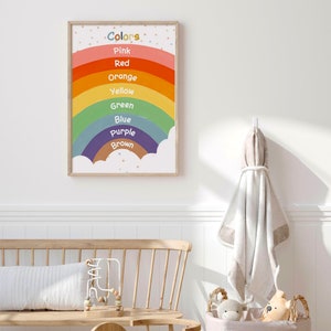 Colors Educational Poster Printable Kids Room Decor Nursery Wall Art ...