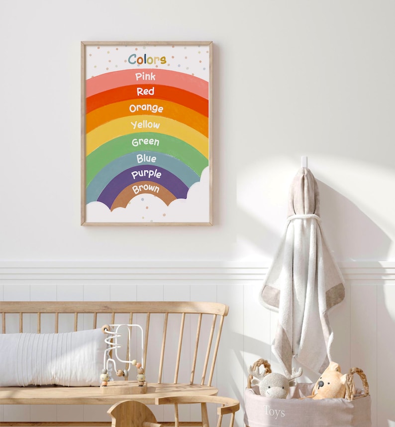 Colors Educational Poster Printable Kids Room Decor Nursery | Etsy