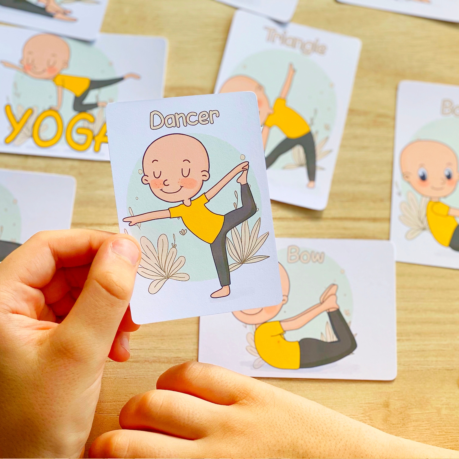 Kids Yoga Poses Flash Cards Yoga Routine Montessori Cards | Etsy