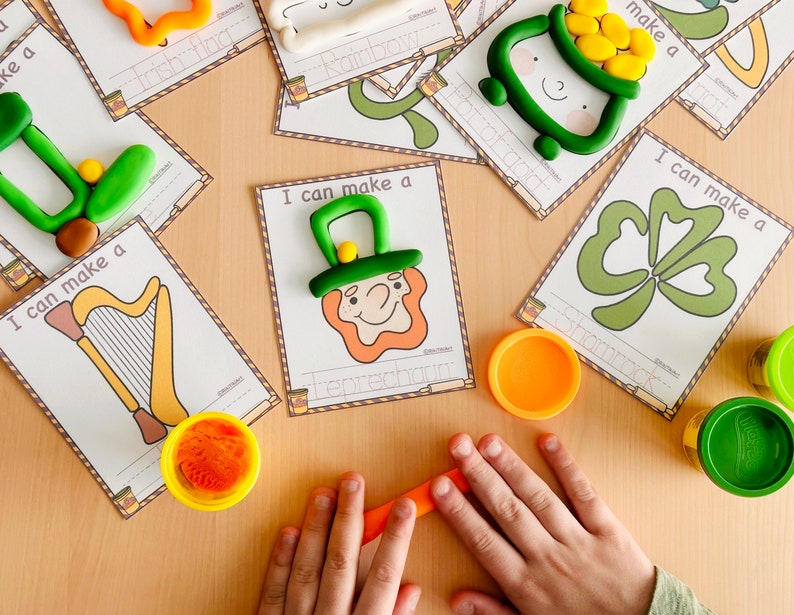 St Patricks Day Play Dough Mats Preschool Activities for Kids ...