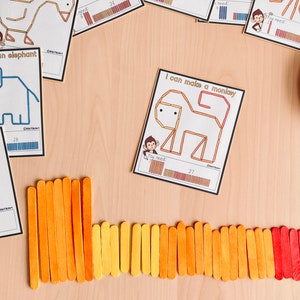 Animals Popsicle Sticks Activity for Toddlers Montessori Printable ...