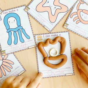 Ocean Animals Play Dough Mats Fine Motor Skills Preschool Kindergarten ...