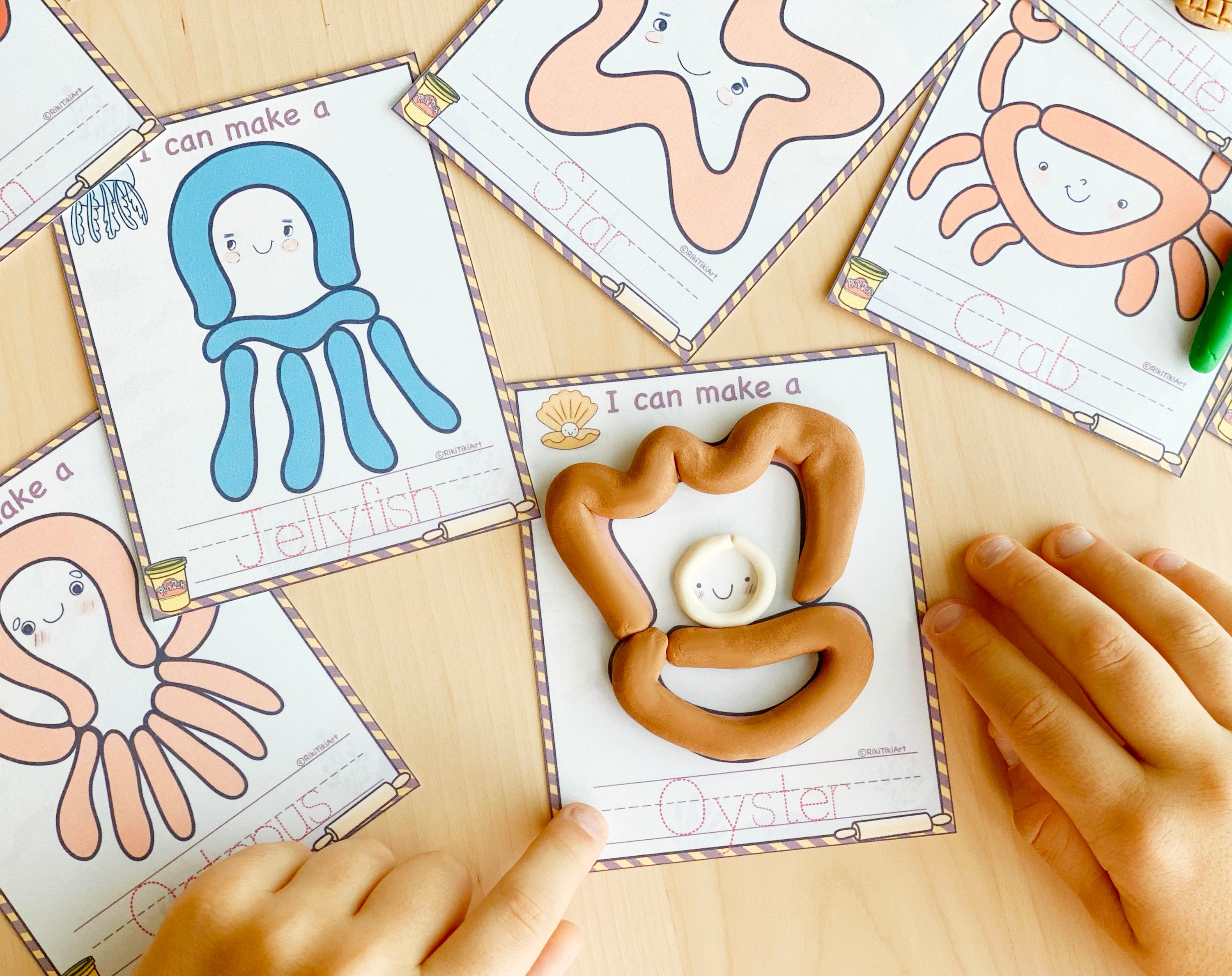 Ocean Animals Play Dough Mats Fine Motor Skills Preschool Kindergarten ...