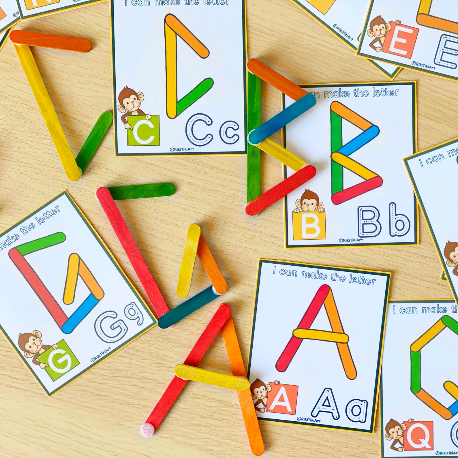 ABC Popsicle Sticks Alphabet Activity Game for Toddlers - Etsy UK