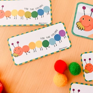 Pom Pom Color Sorting Game: Montessori Toddler Printable (digital ...