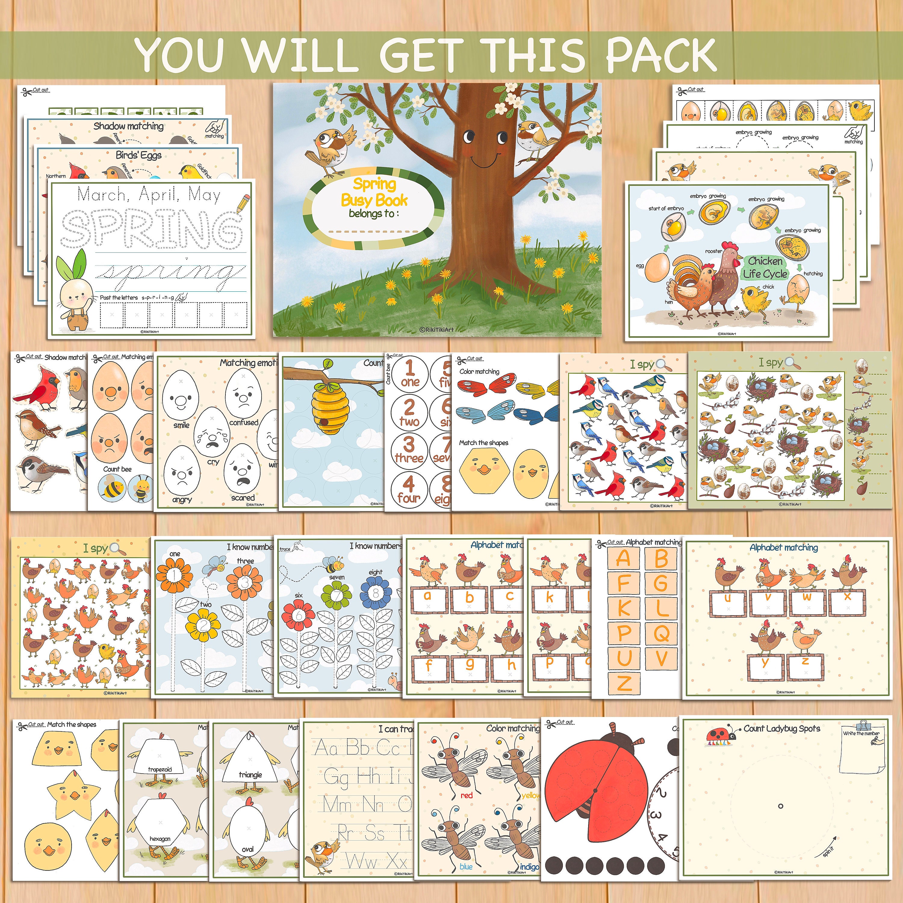 Spring Busy Book Preschool Learning Binder Personalized Toddler Busy ...