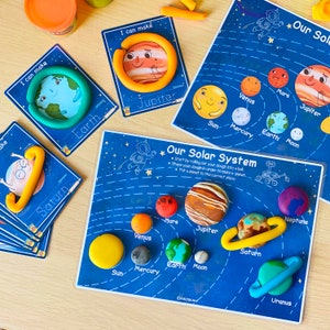 Solar System Outer Space Play Doh Mats Fine Motor Skills Visual Cards ...