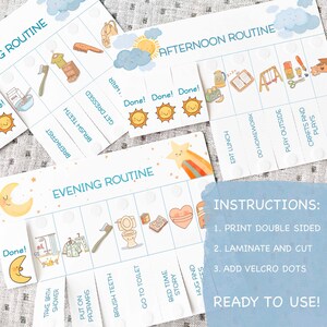 Routine Flip Chart Printable Chore Chart for Kids Morning Afternoon ...