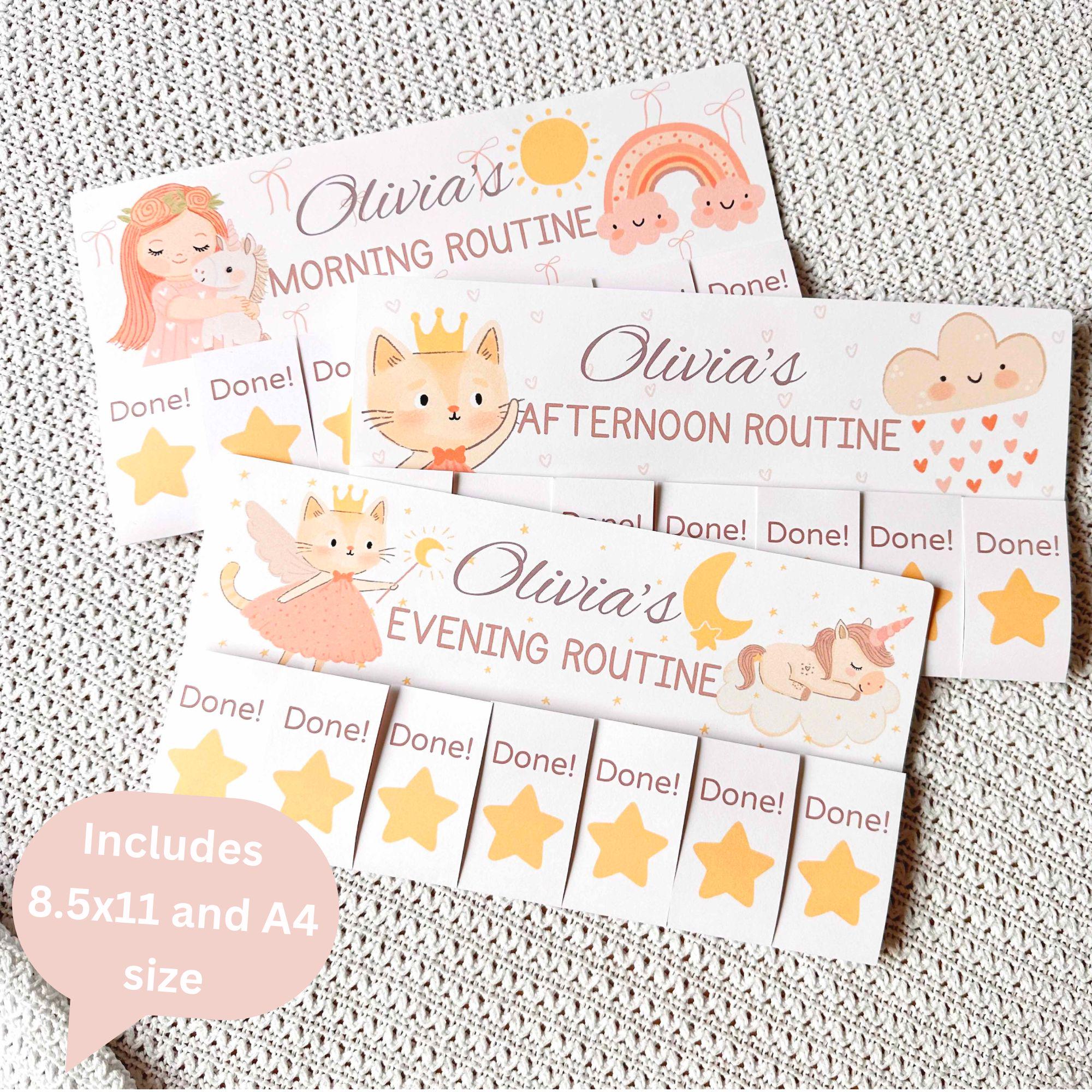 Editable Chore Chart Girls Routine Chart Printable Unicorn Princess ...