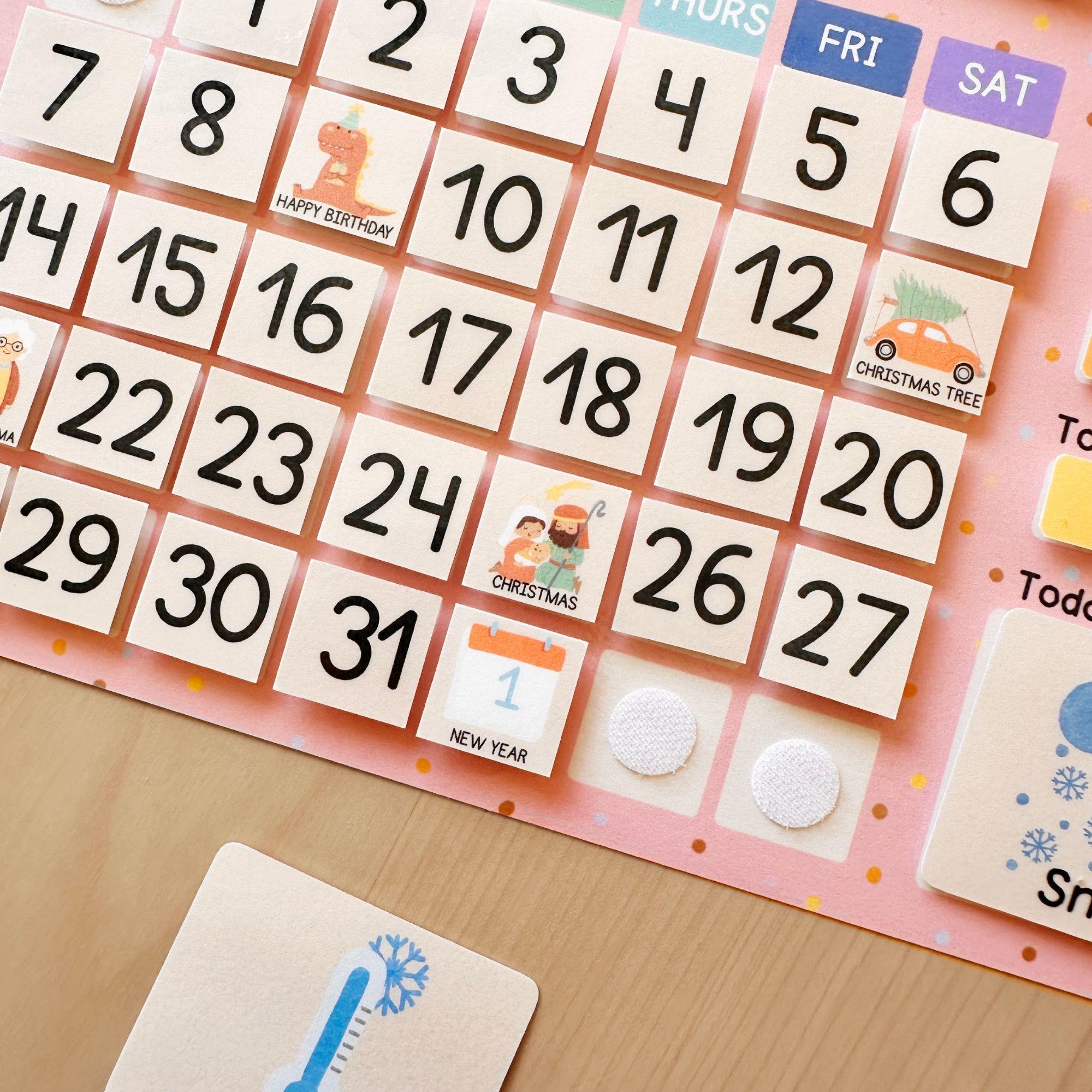 Kids Printable Calendar – Editable Perpetual Girls Calendar, Preschool ...
