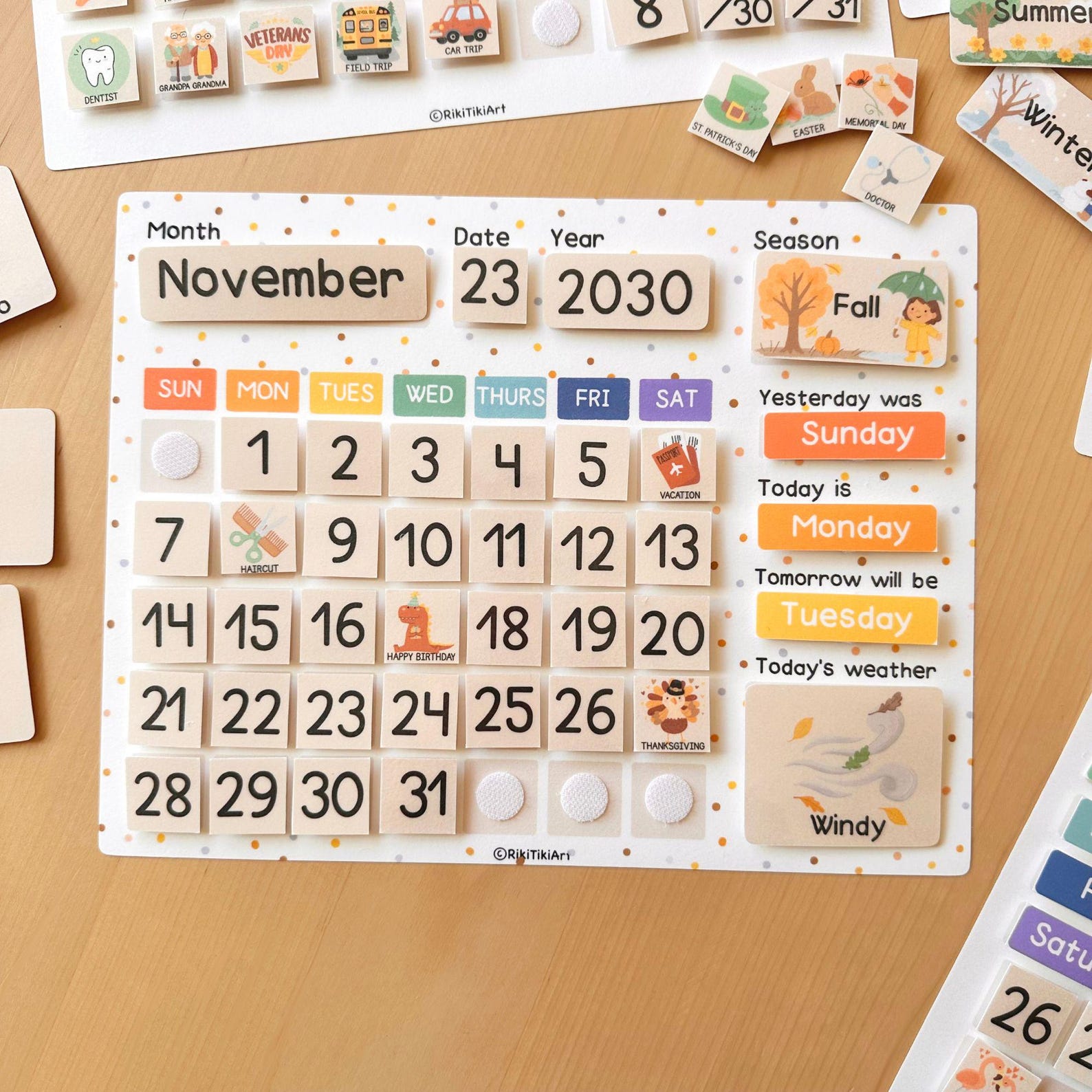 Homeschool Perpetual Wall Calendar - Editable Classroom Montessori ...