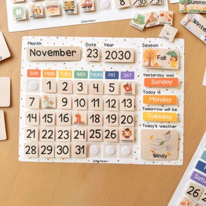Homeschool Perpetual Wall Calendar - Editable Classroom Montessori ...